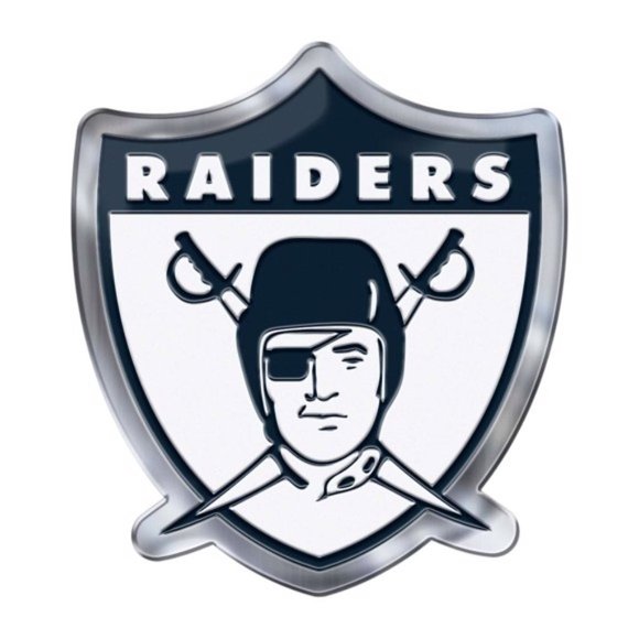 NFL | Accessories | Las Vegas Raiders Emblem Aluminum Color Nfl Unisex ...